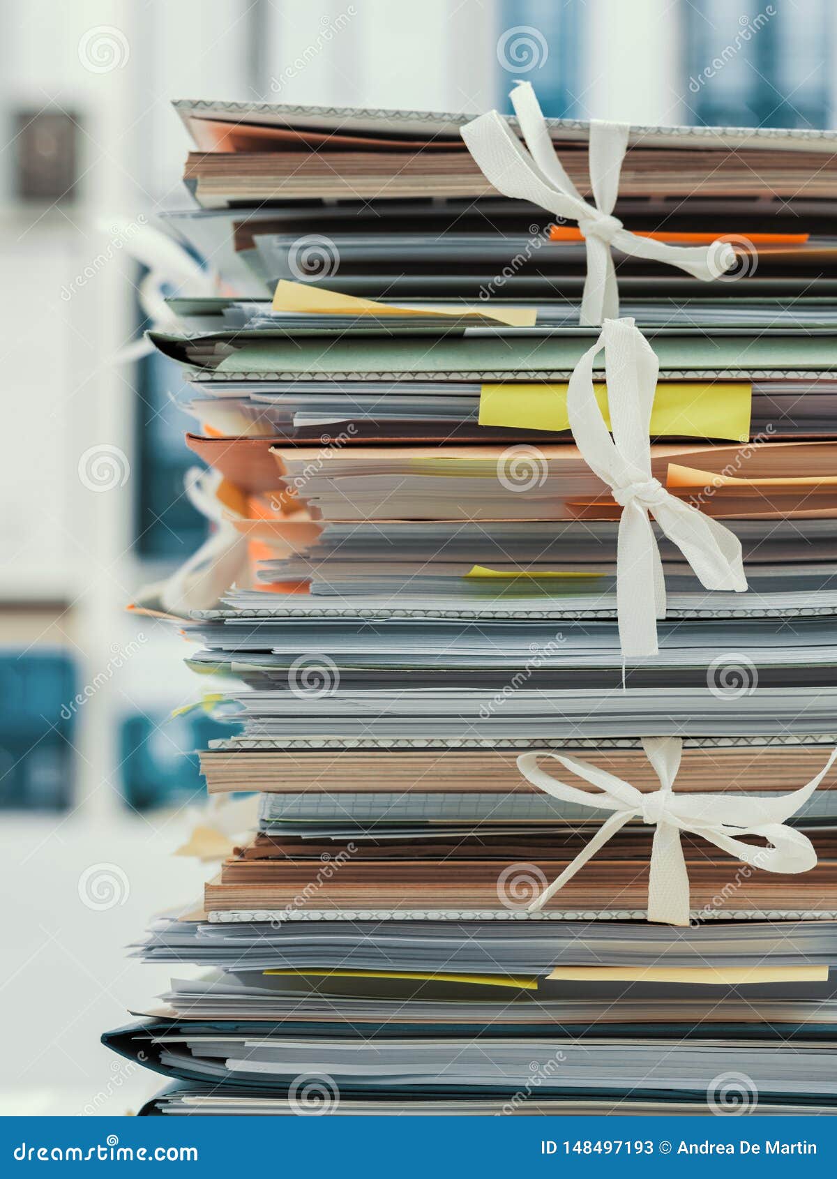 Stacks of Paperwork in the Office Stock Image - Image of overwhelming ...