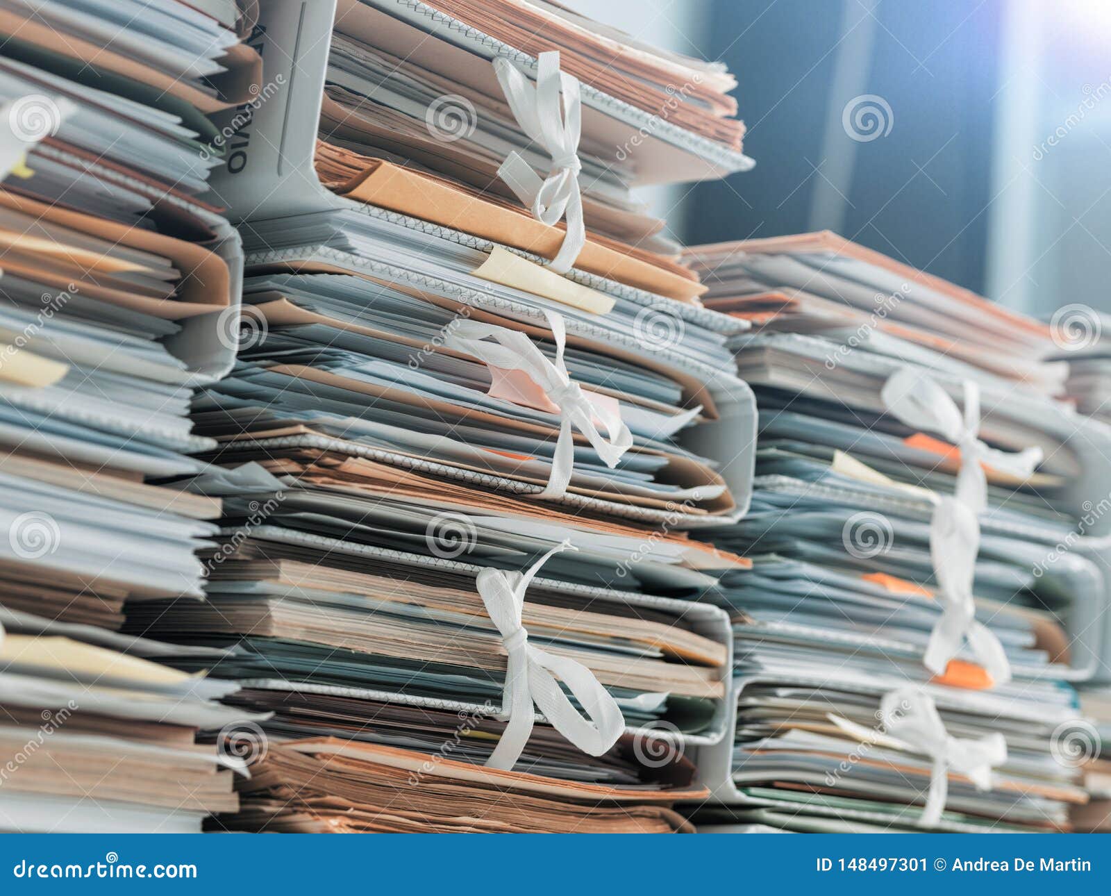 Stacks of Paperwork in the Office Stock Image - Image of bureaucracy ...