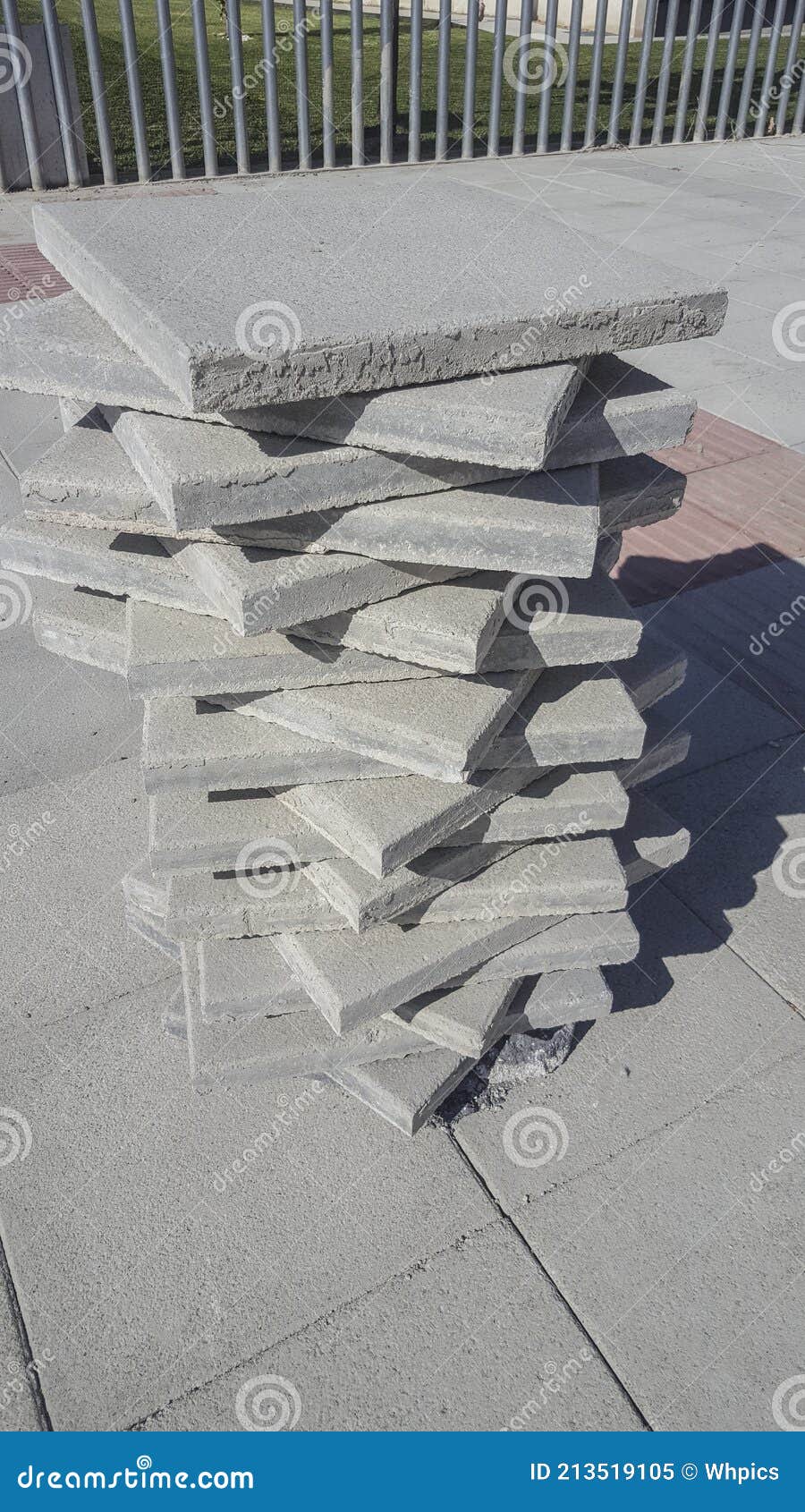 Stacks of Paving Slabs in Piles Ready To Place on Pavement Stock Image ...