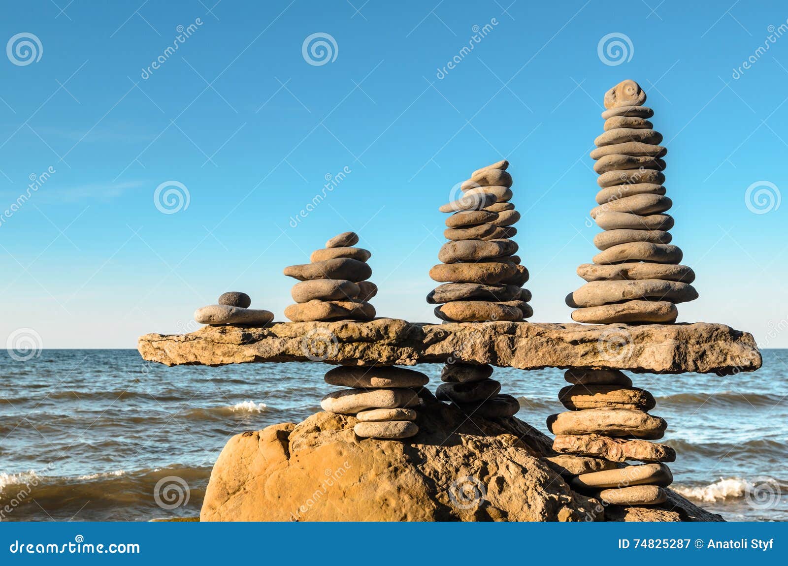 Stacks of pebbles stock image. Image of equability, compare - 74825287
