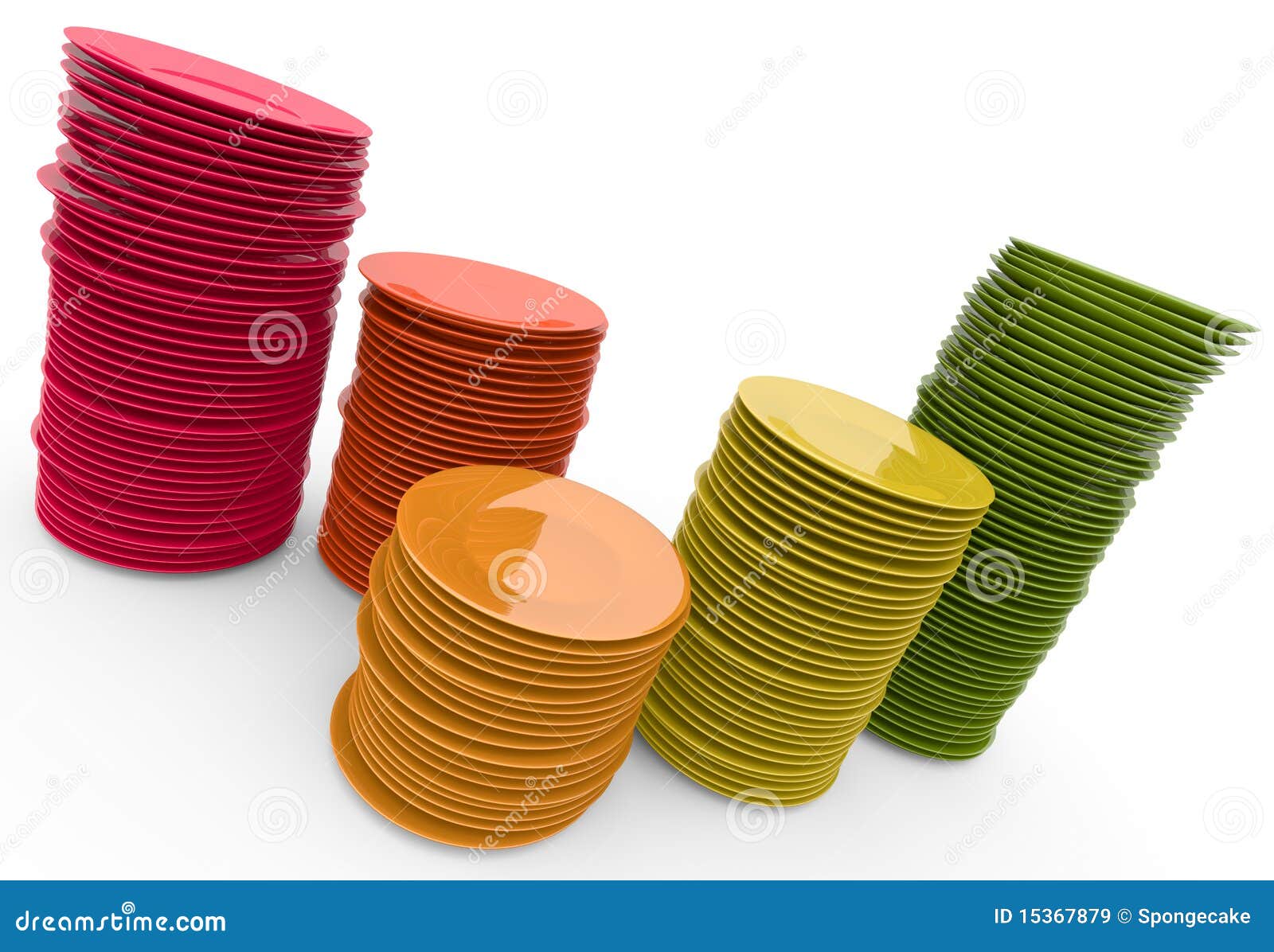 Stacks of plates stock illustration. Illustration of arrangement - 15367879