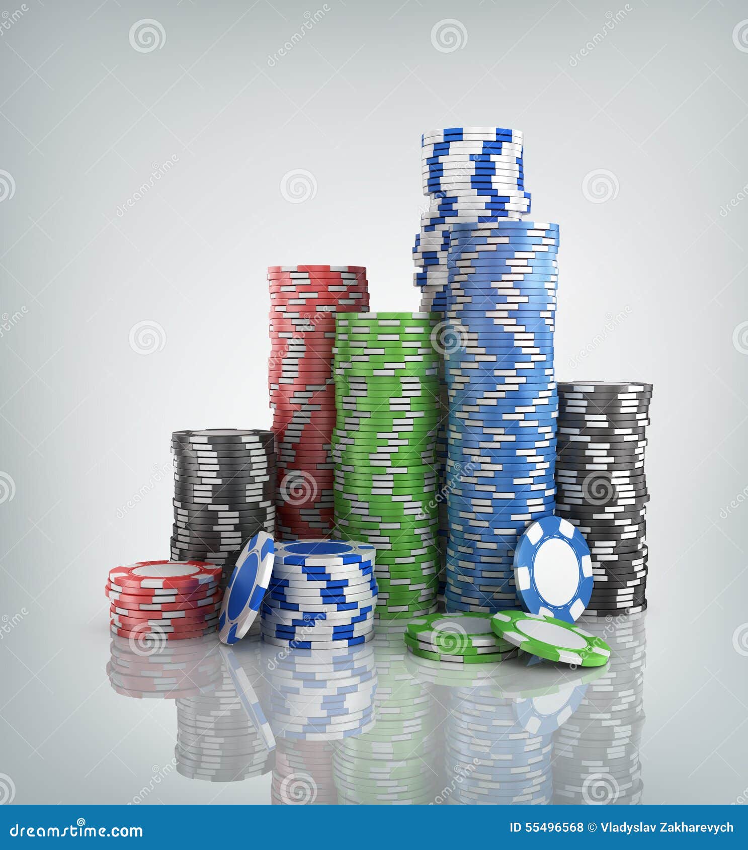 Stacks of poker chips. stock illustration. Illustration of gambling ...