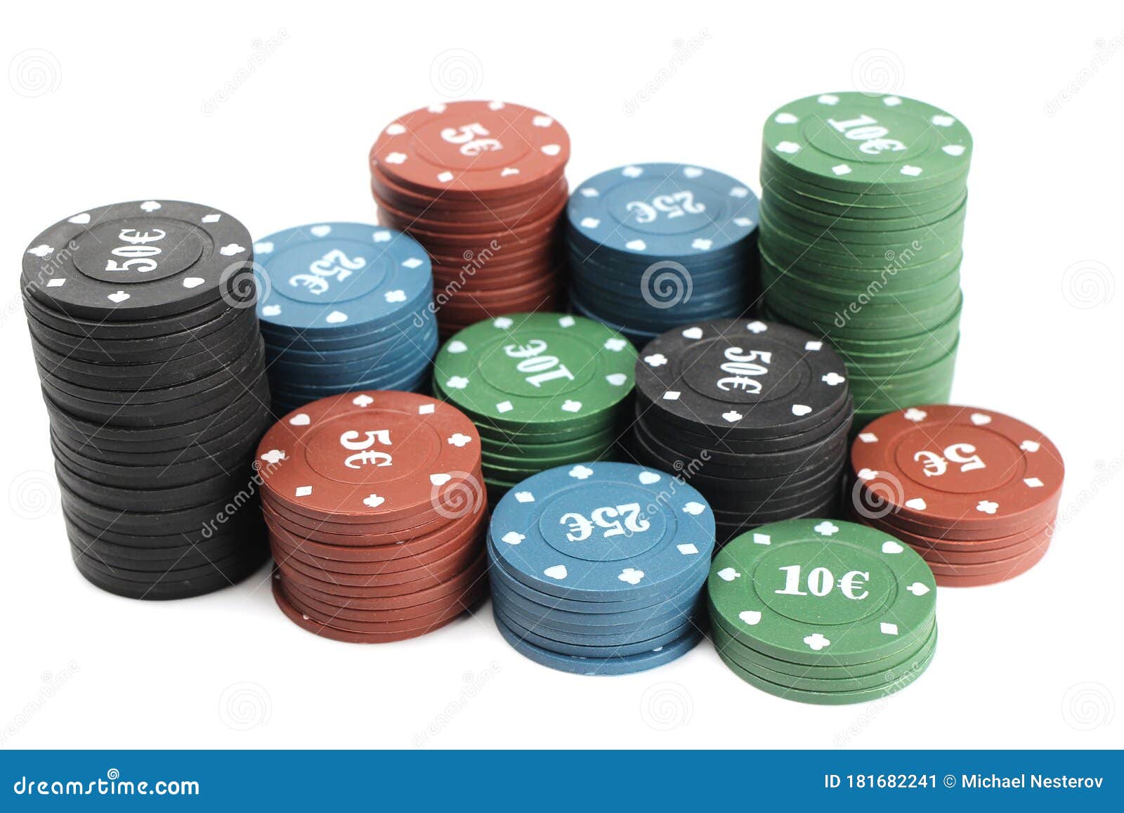 Stacks of Poker Chips are Isolated on a White Background Stock Image ...