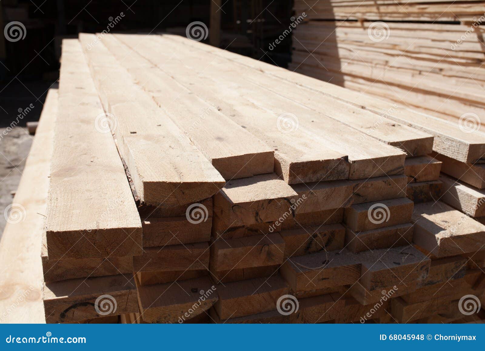 Stacks of prepared lumber stock photo. Image of close - 68045948