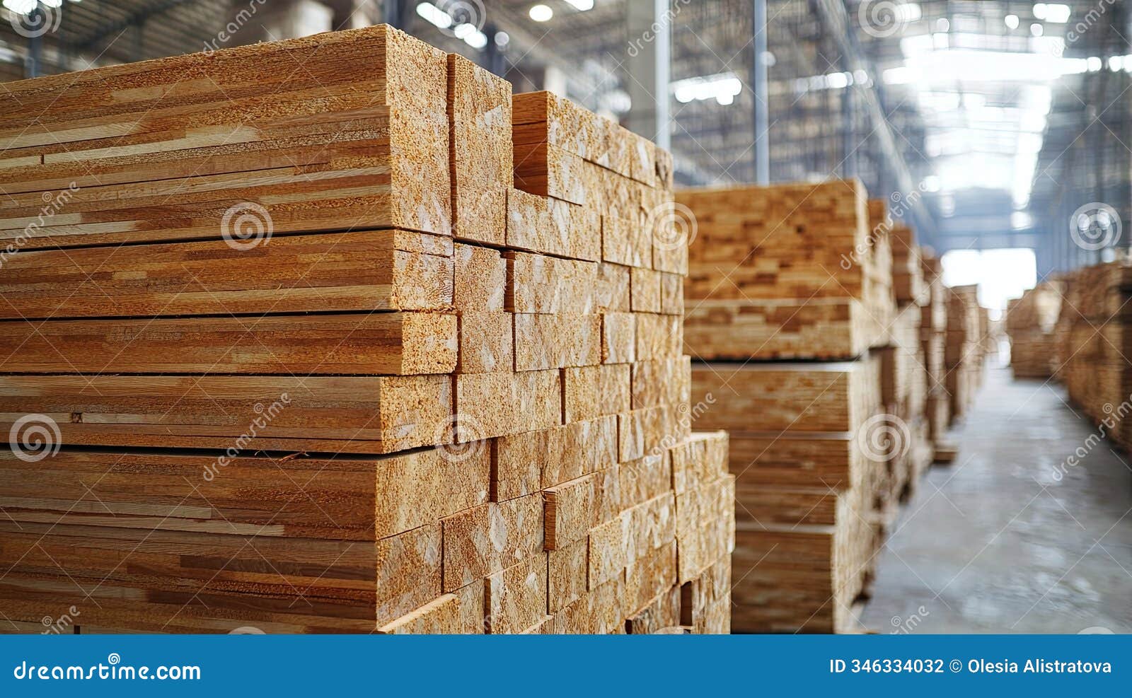 Stacks of Processed Timber Planks in a Warehouse, Representing Wood ...