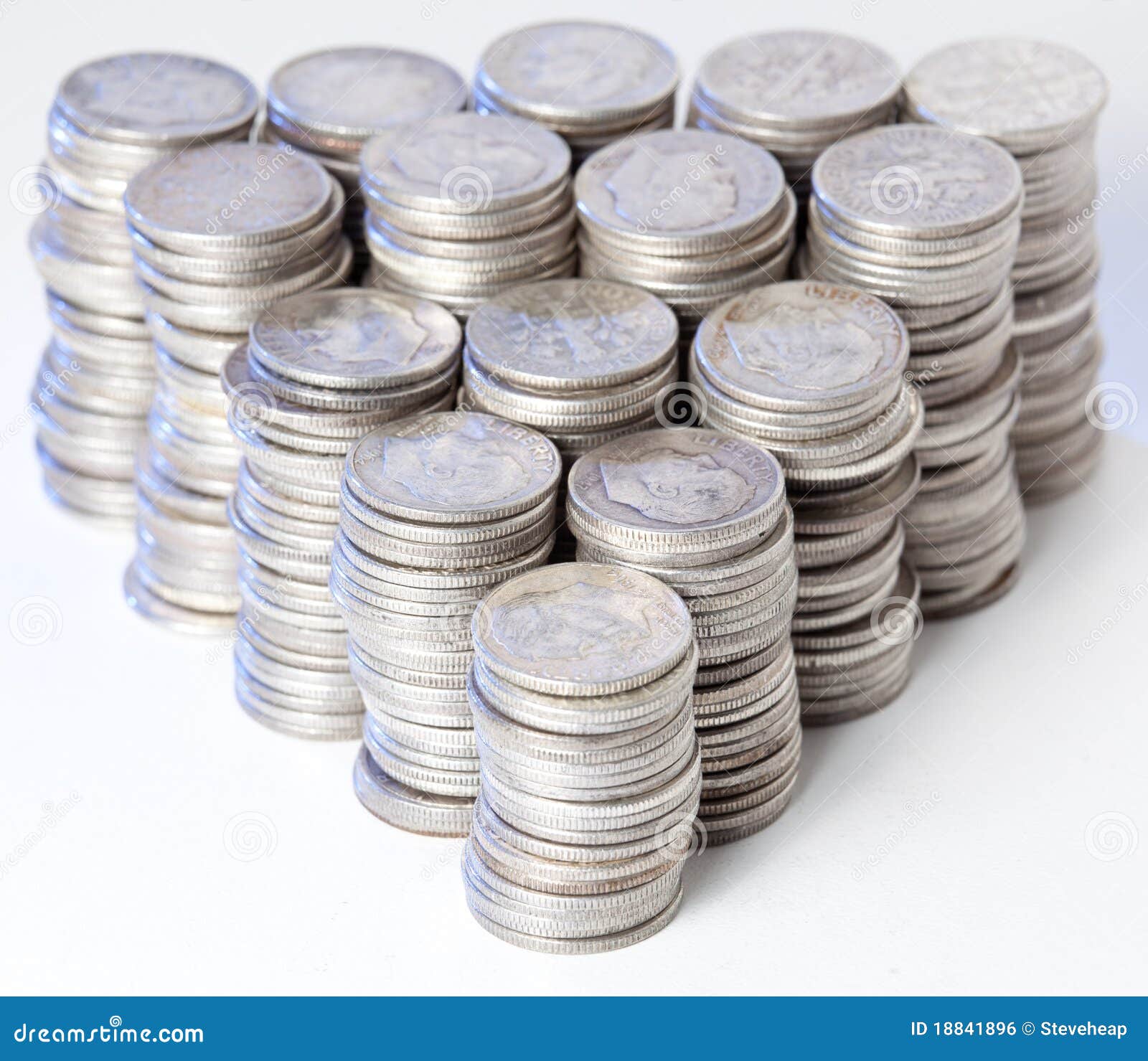 Stacks of Pure Silver Coins Stock Photo - Image of stack, studio: 18841896