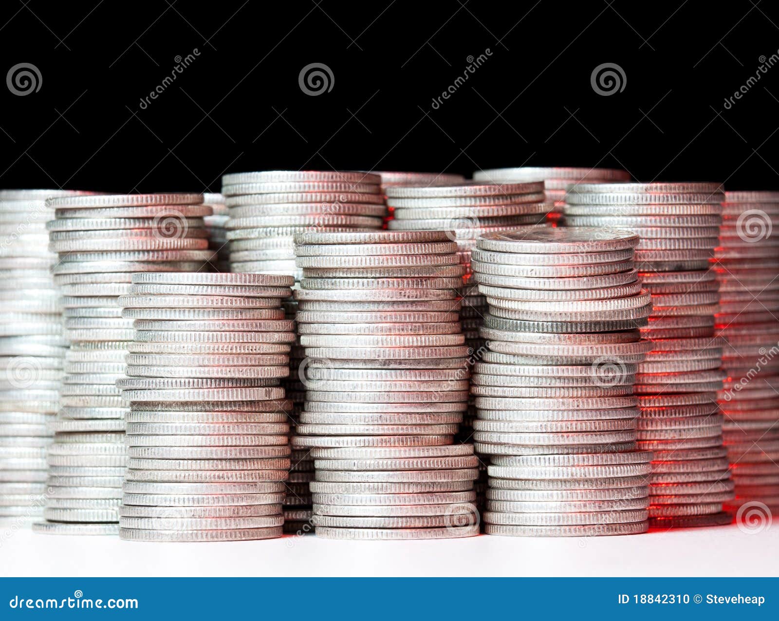 Stacks of Pure Silver Coins Stock Photo - Image of metal, dimes: 18842310