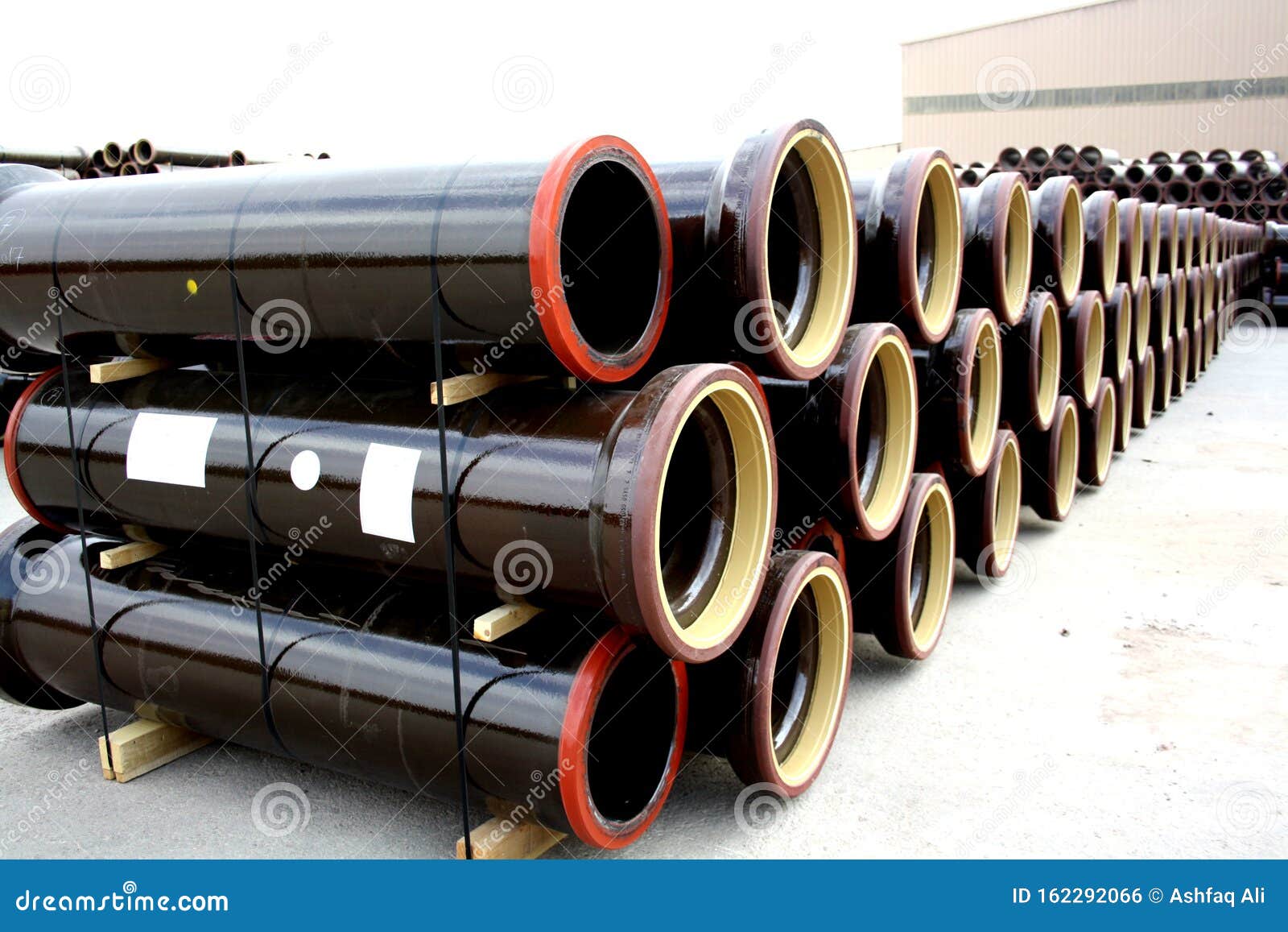 Stacks of PVC and Ceramic Water Pipes Stock Photo - Image of pipes ...