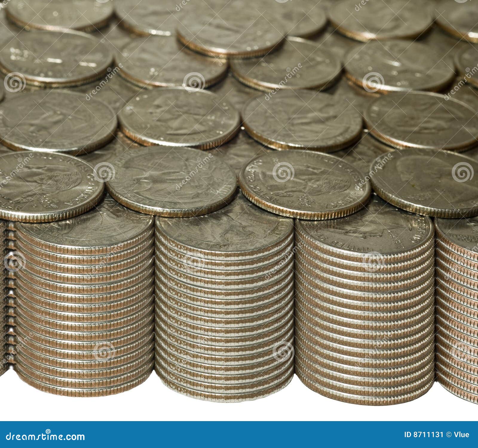 Stacks of Quarters with Golden Tones Stock Image - Image of background ...