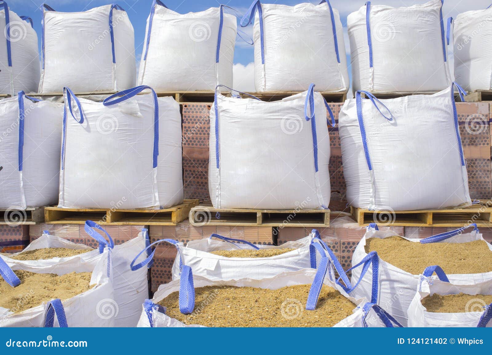 Stacks of Raffia Large Sand Sacks Stacked Over Wooden Pallets Wi Stock ...