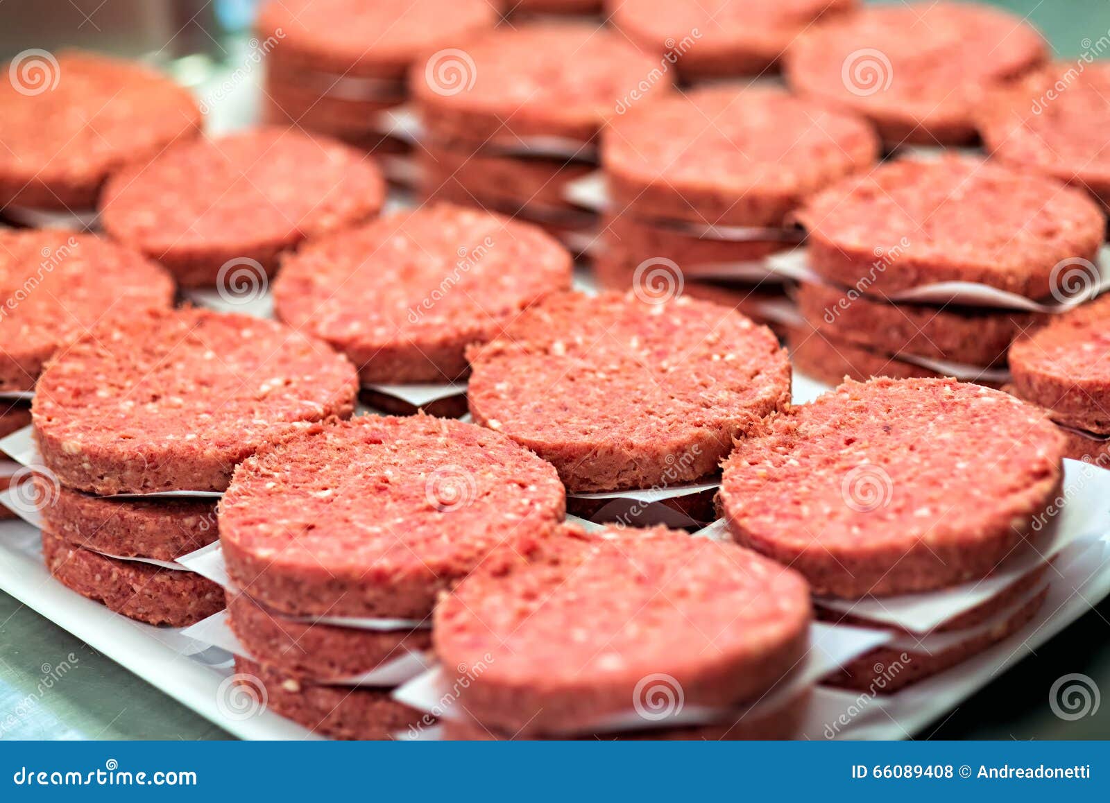 Stacks of Raw Hamburger Meat Stock Photo - Image of meat, retail: 66089408