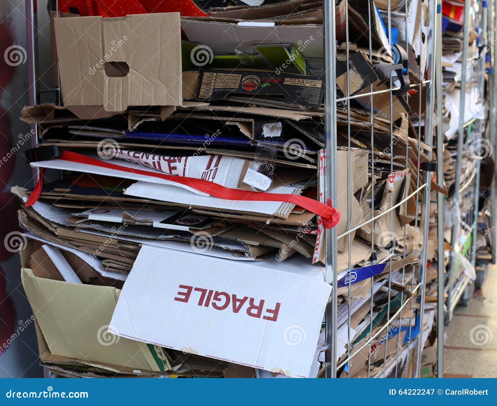 Recycling, Cardboard Flattened And Bundled For Collection Editorial ...