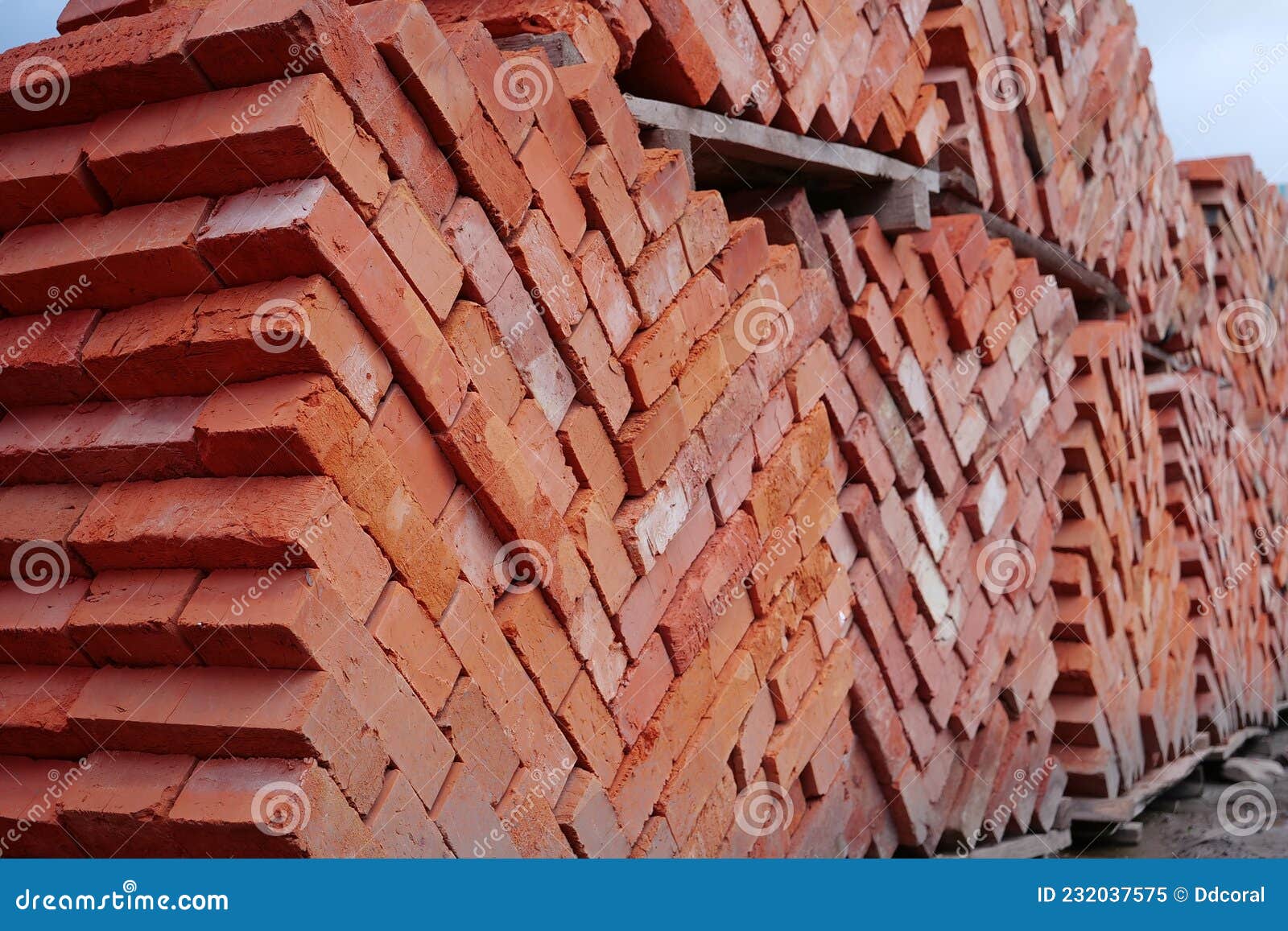 Stacks of Red Bricks in Construction Supermarket Stock Image - Image of ...