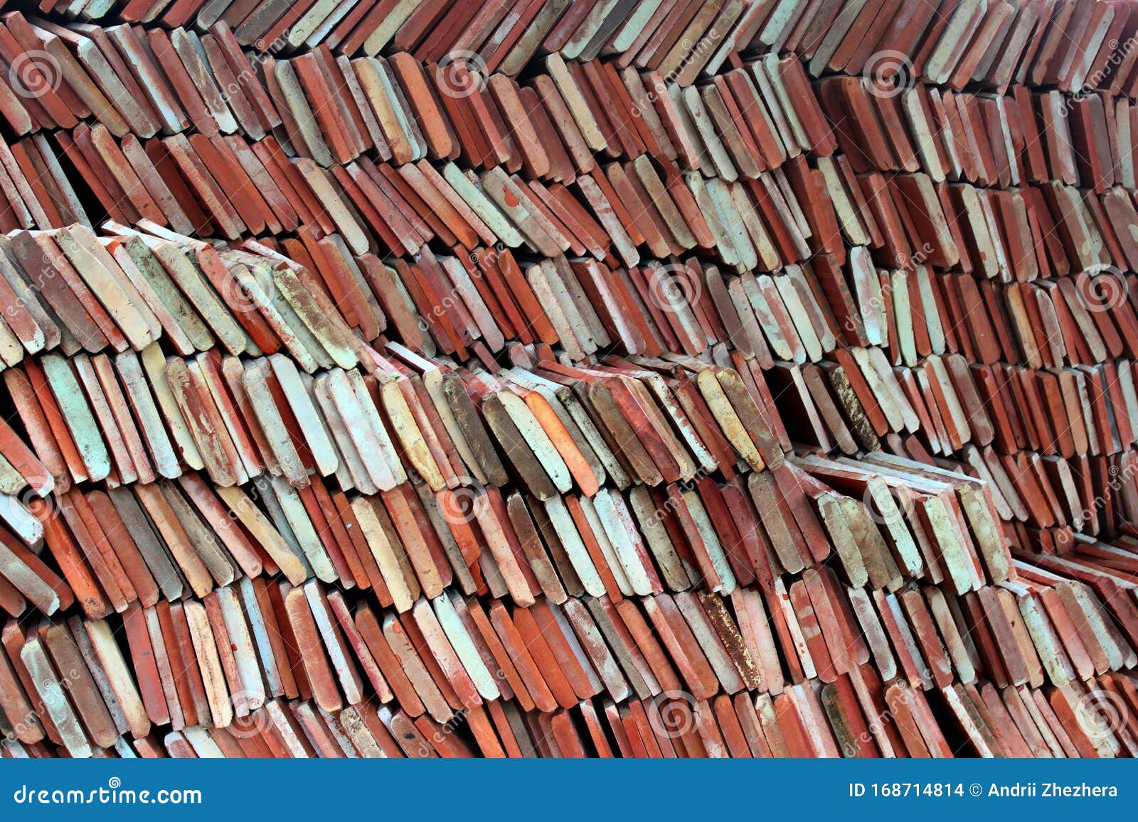 Stacks of Red and Brown Ceramic Tiles Stock Photo - Image of texture ...
