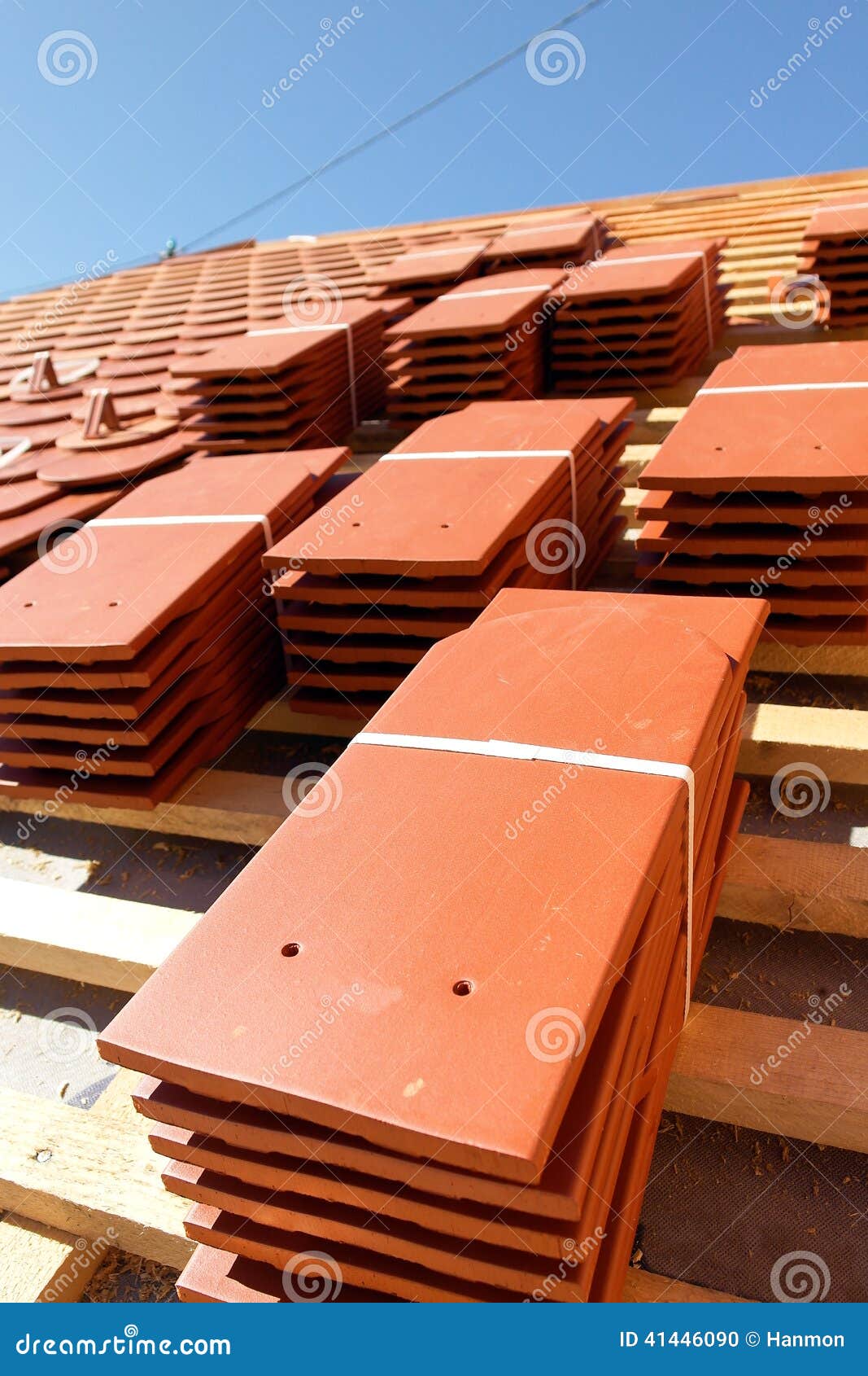 Stacks of roof tiles stock photo. Image of regular, built - 41446090