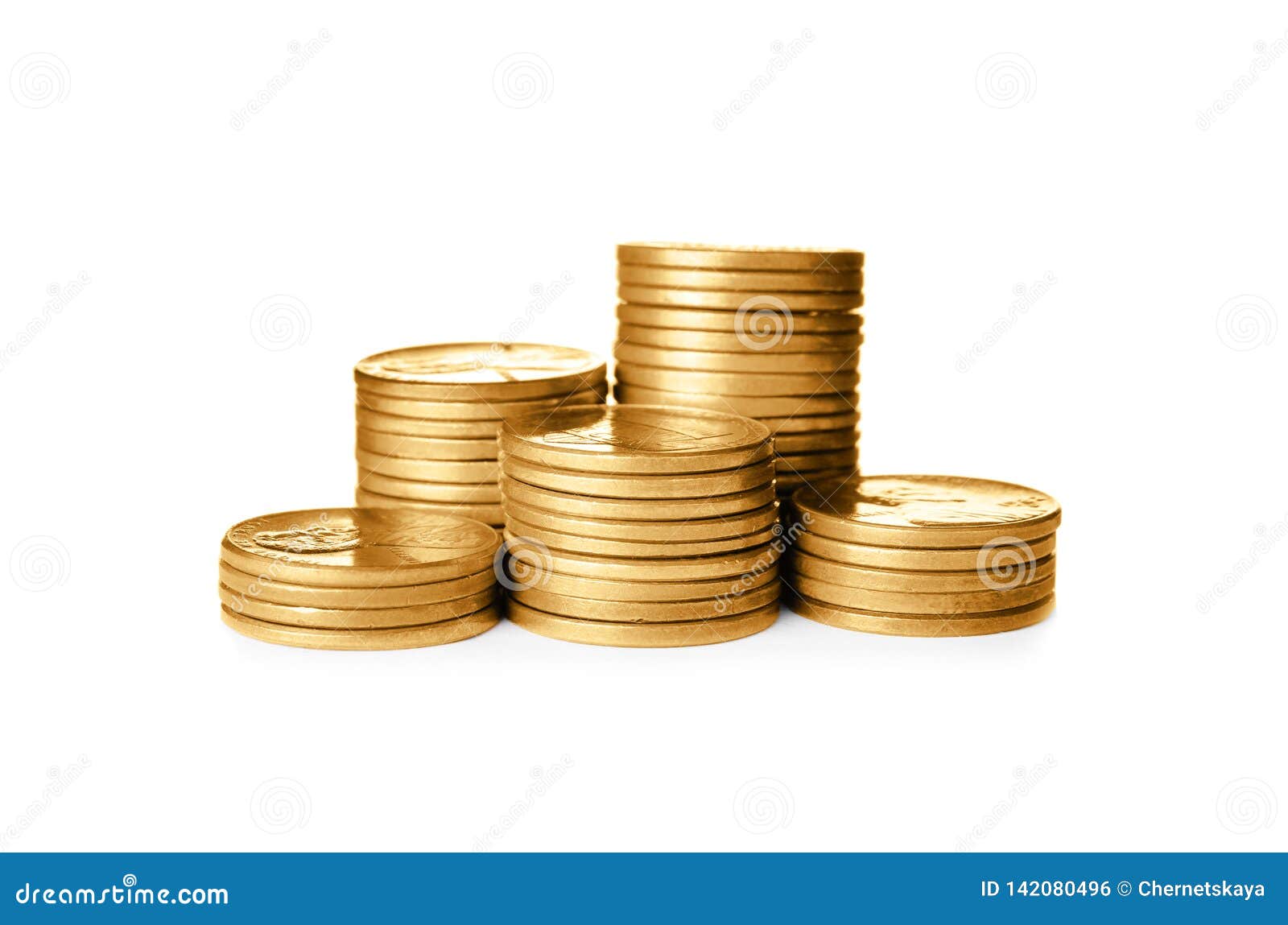 Stacks of shiny coins stock photo. Image of shiny, concept - 142080496