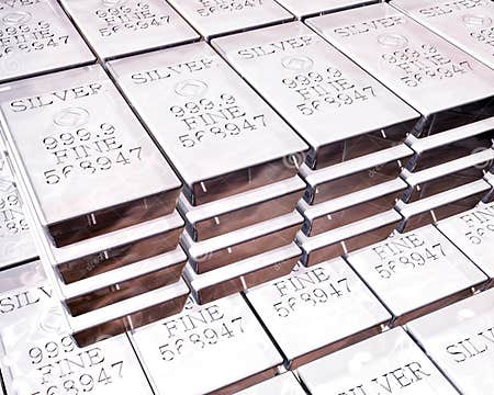 Stacks of silver bars stock illustration. Illustration of market - 5372529