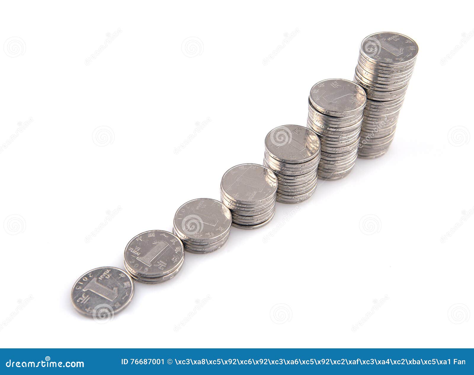 Stacks of silver coins stock image. Image of growth, graph - 76687001