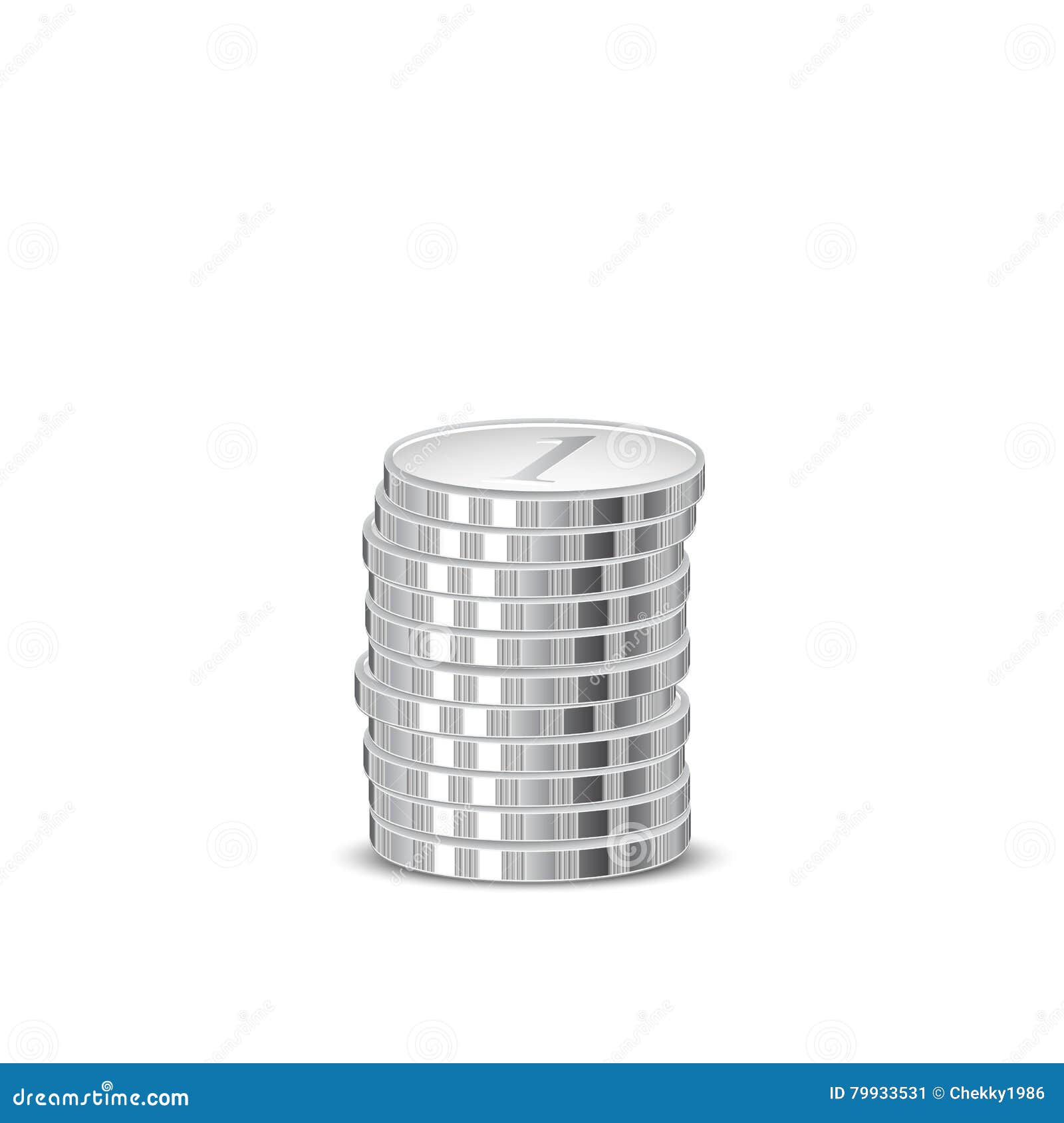 Stacks of silver coins stock vector. Illustration of isolated - 79933531