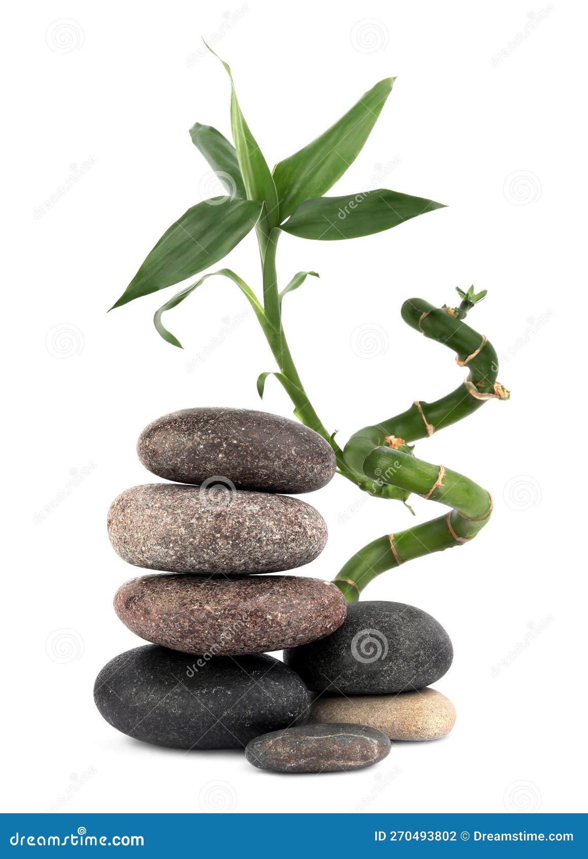 Stacks of Spa Stones and Bamboo on White Background Stock Photo - Image ...