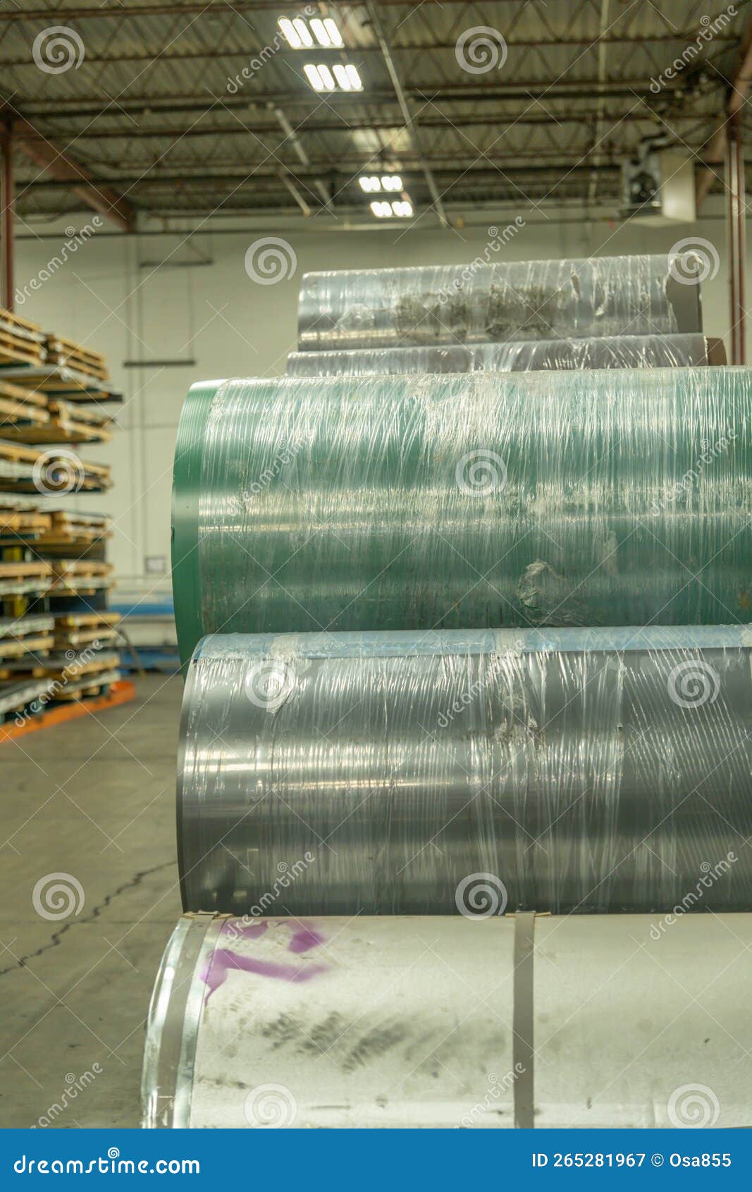 Stacks of Steel, Metal Coil for Metal Roofing Factory Stock Image ...