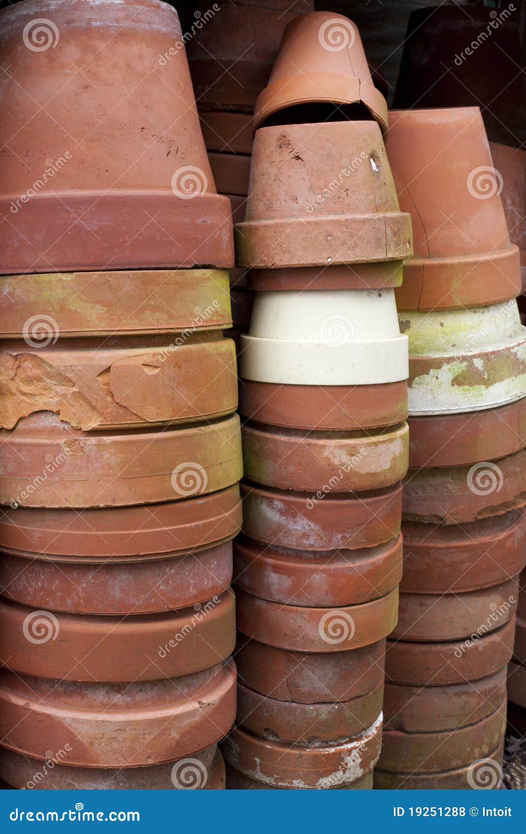 Stacks of TerraCotta Pots stock photo. Image of reusable - 19251288