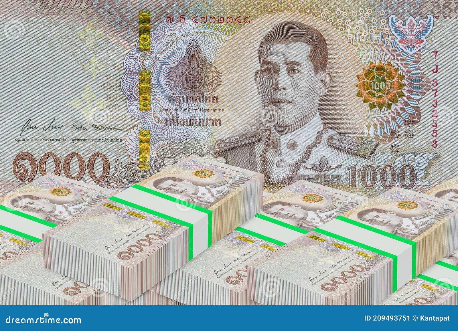 Stacks of Thailand Banknote Value 1000 Baht Stock Image - Image of ...