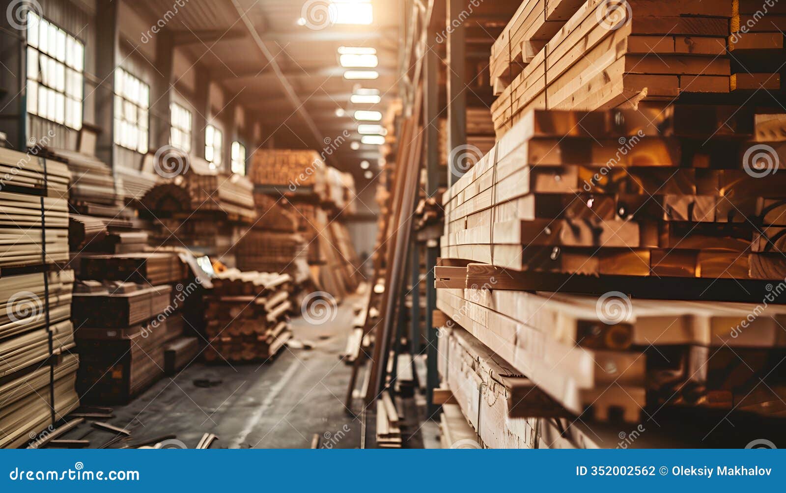 Stacks of Timber Planks in a Warehouse, Representing Timber Building ...
