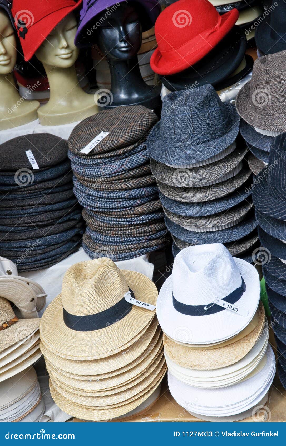 Stacks of traditional hats stock image. Image of business - 11276033