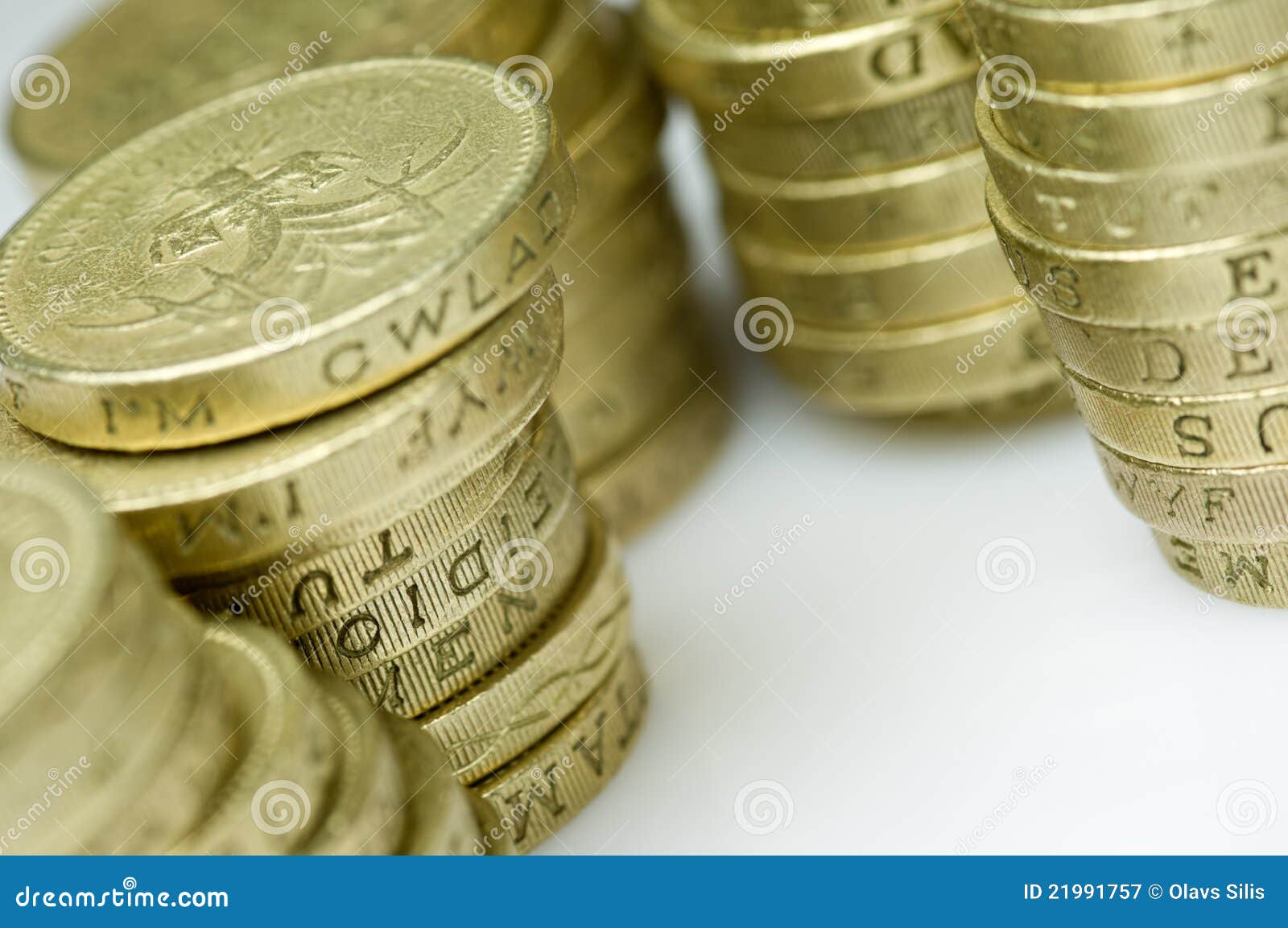 Stacks of uk pound coins stock image. Image of change - 21991757