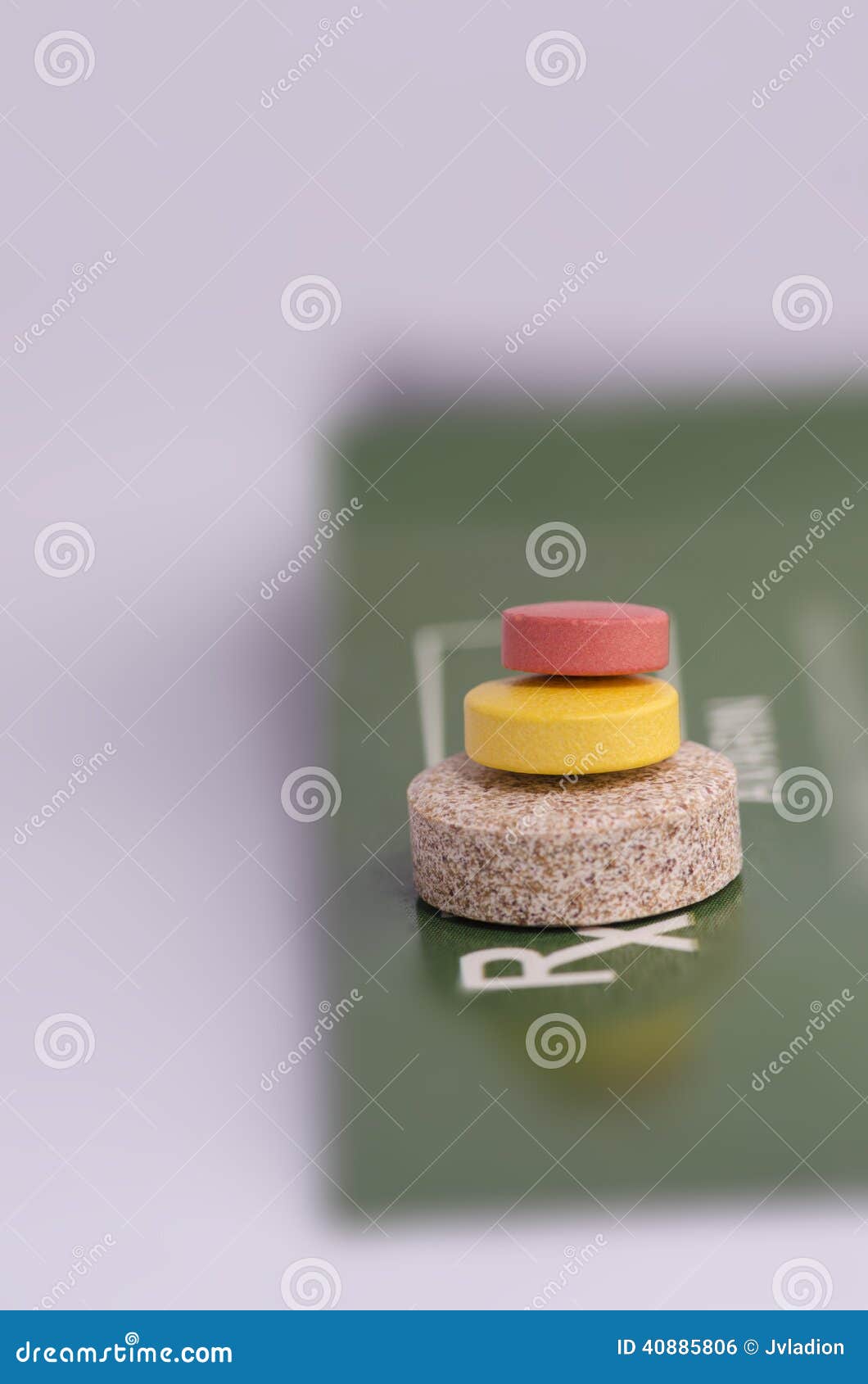 STACKS of VARIED-SIZED TABLETS on TOP of RX CARD Stock Photo - Image of ...