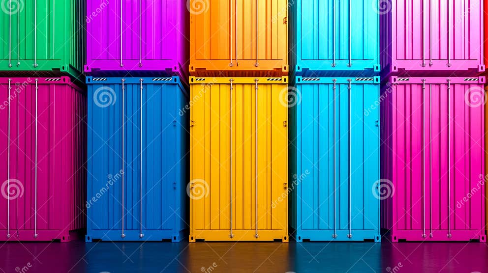 Colorful Shipping Containers Symbolizing Global Trade and Logistics ...