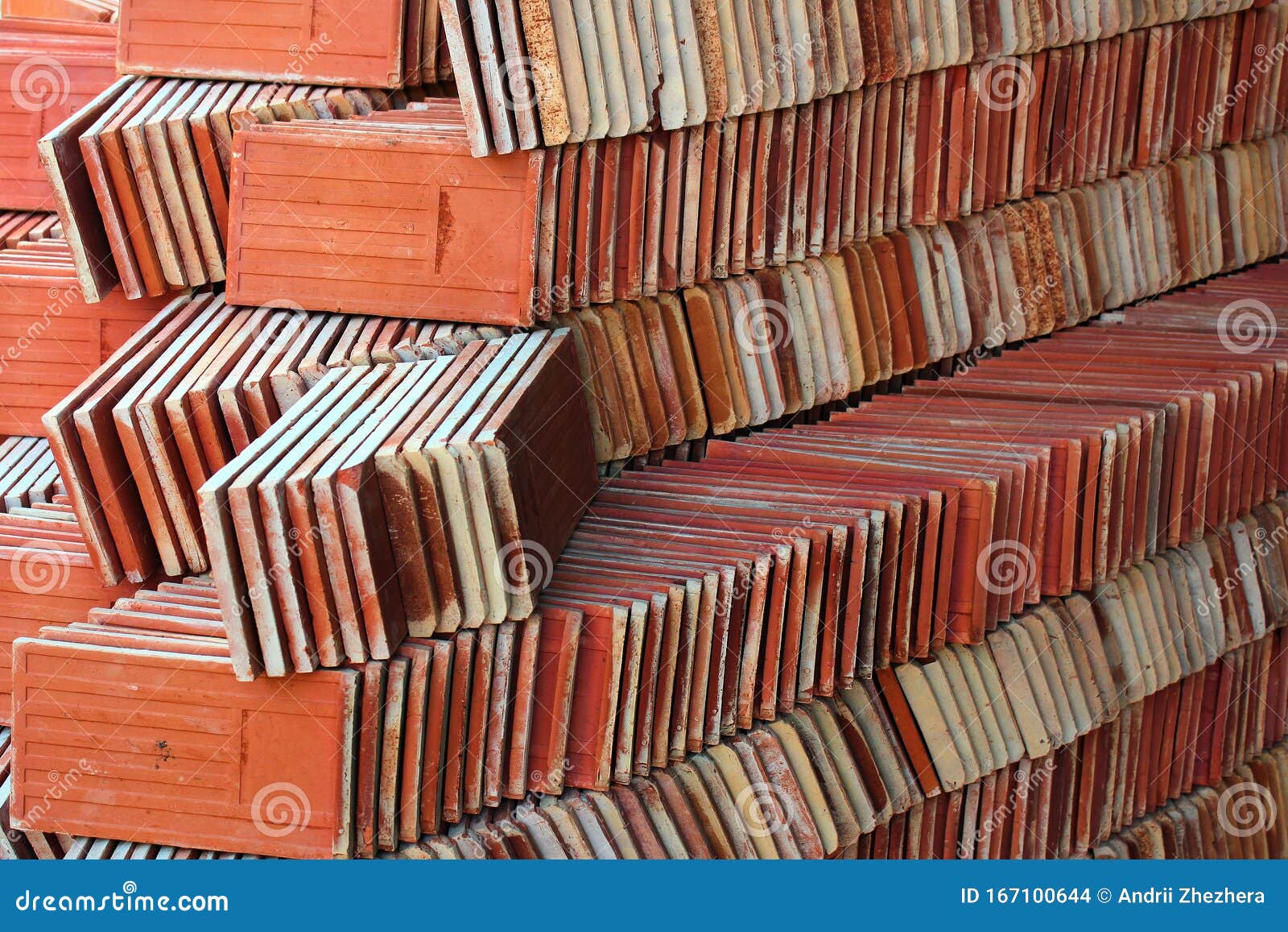 Stacks of Weathered Ceramic Tiles Stock Photo - Image of background ...
