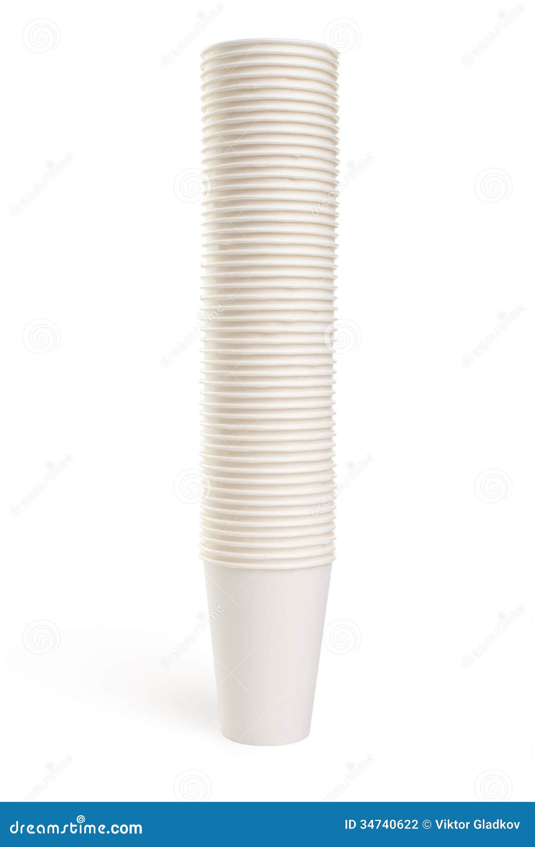 Stacks of White Disposable Paper Cups Stock Photo - Image of isolated ...