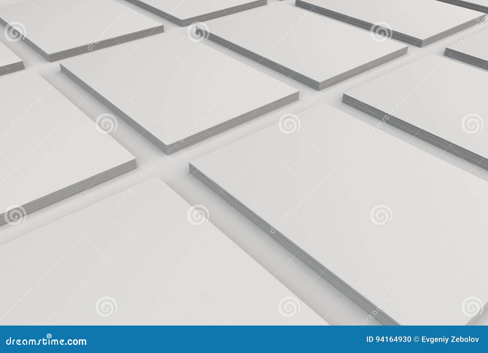 Stacks of White Flyers on White Background Stock Illustration ...