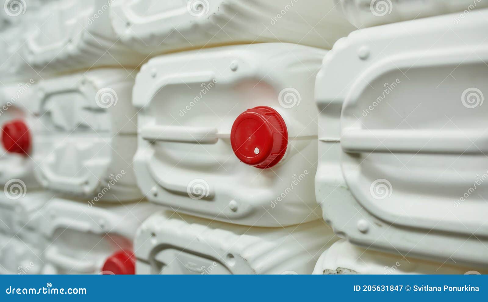 Stacks of Plastic Canisters on Waste Station Stock Image - Image of ...