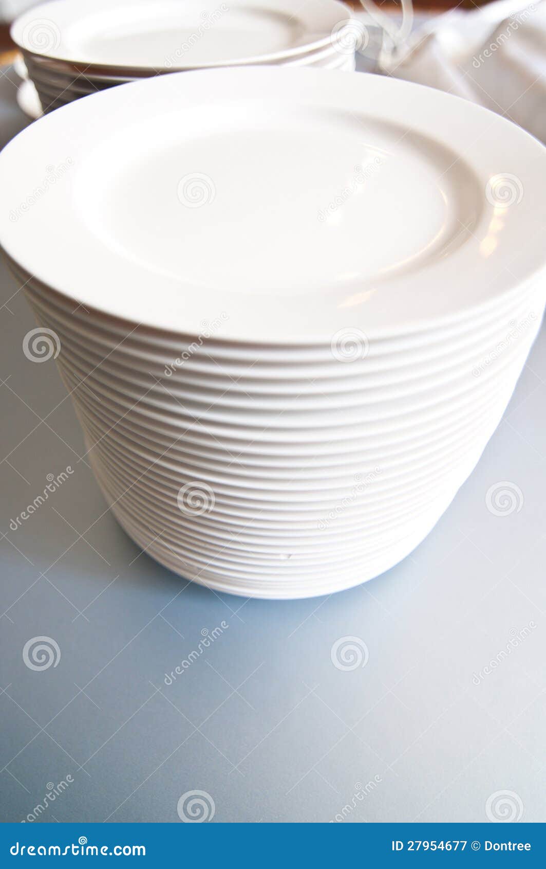 Stacks of white plates stock image. Image of white, blank - 27954677