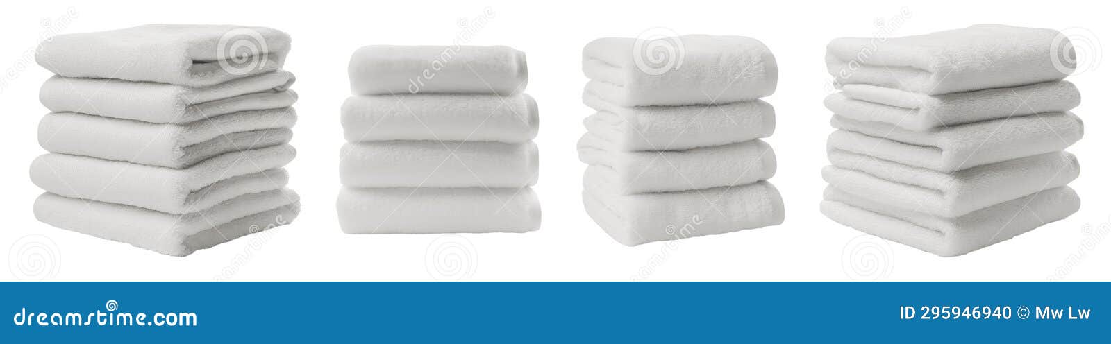 Stacks of White Towels Isolated on Transparent Background Stock Photo ...