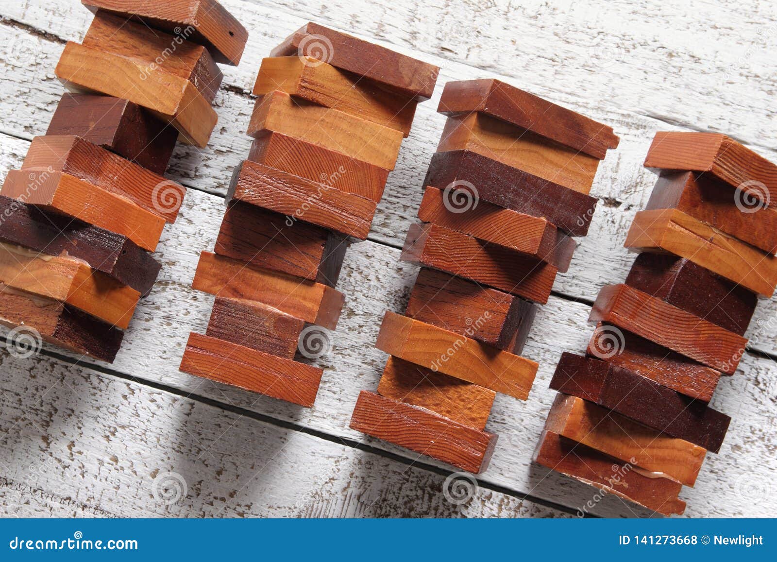 Stacks of Wood Blocks stock photo. Image of closeup - 141273668