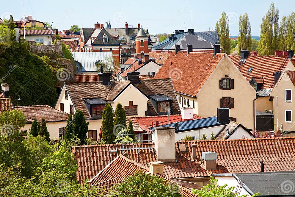 Stad gotland visby sweden fotografering för bildbyråer. Bild av ...