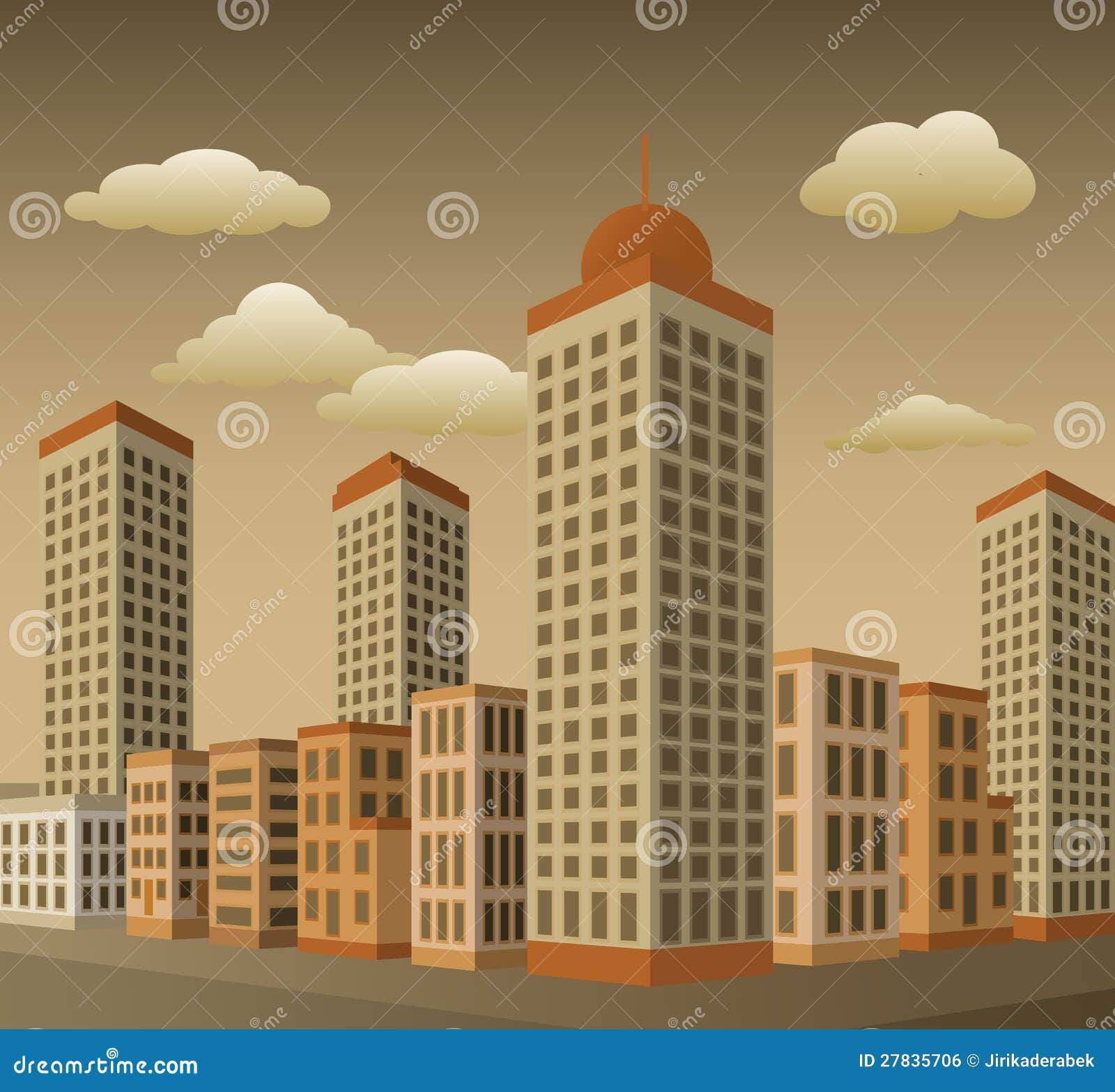 Stad in Perspectief vector illustratie. Illustration of modern - 27835706