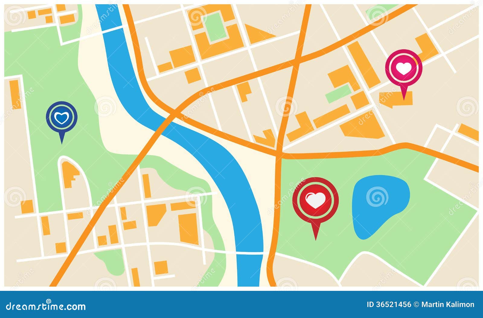 Stad Valentine Map vector illustratie. Illustration of zoeken - 36521456