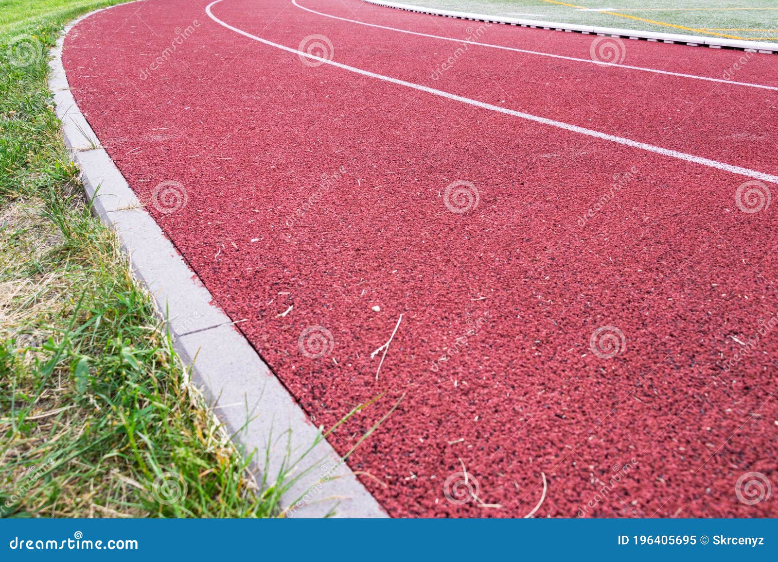 Stadion Running Circle Track with Three Tracks Stock Image - Image of ...