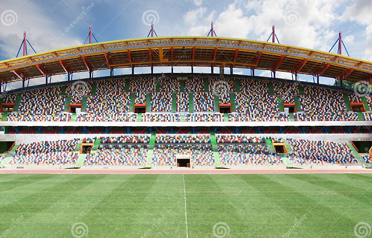 Stadium stock photo. Image of seat, blue, goal, green - 5279160