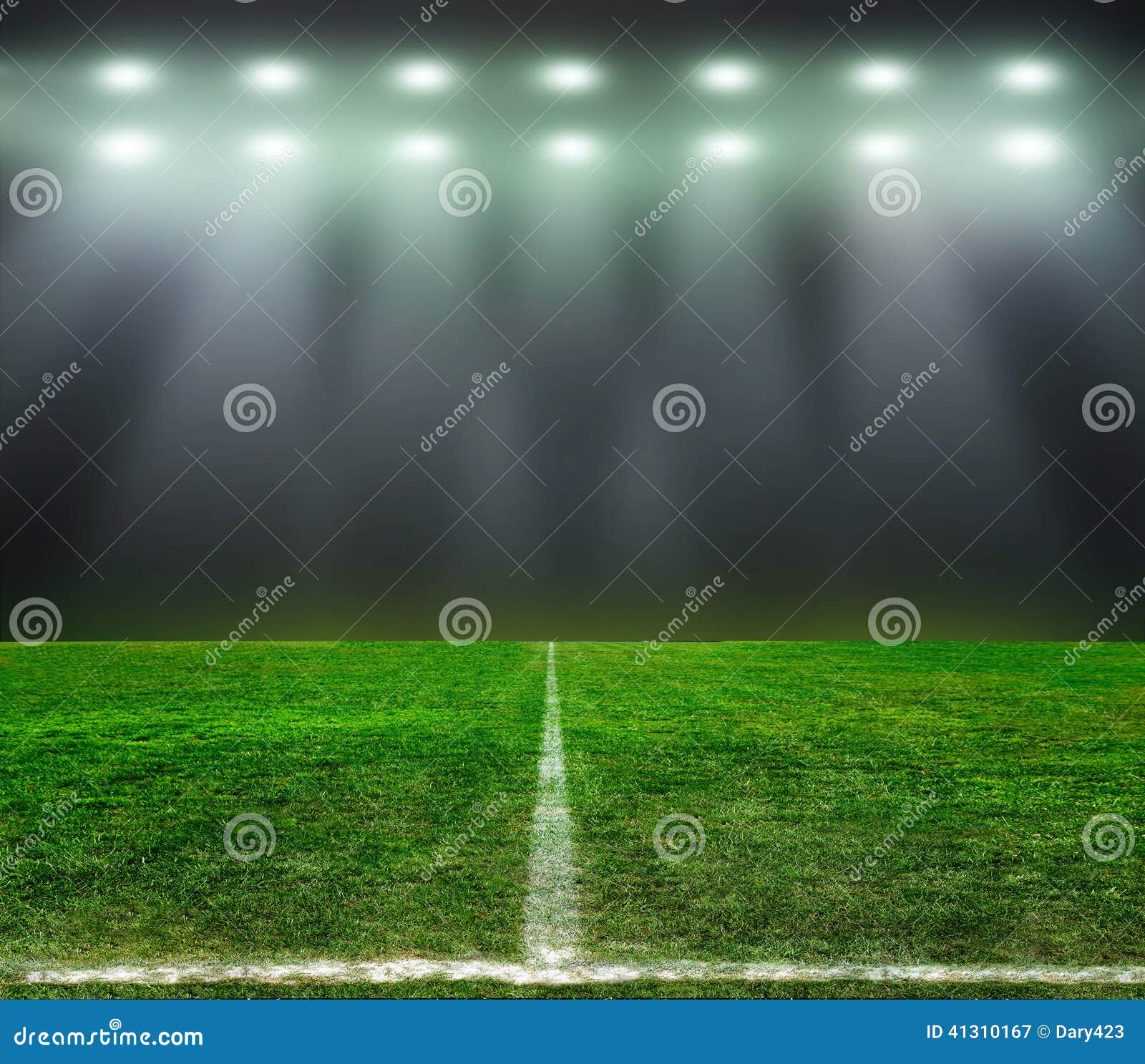 On the stadium. stock image. Image of field, floodlit - 41310167