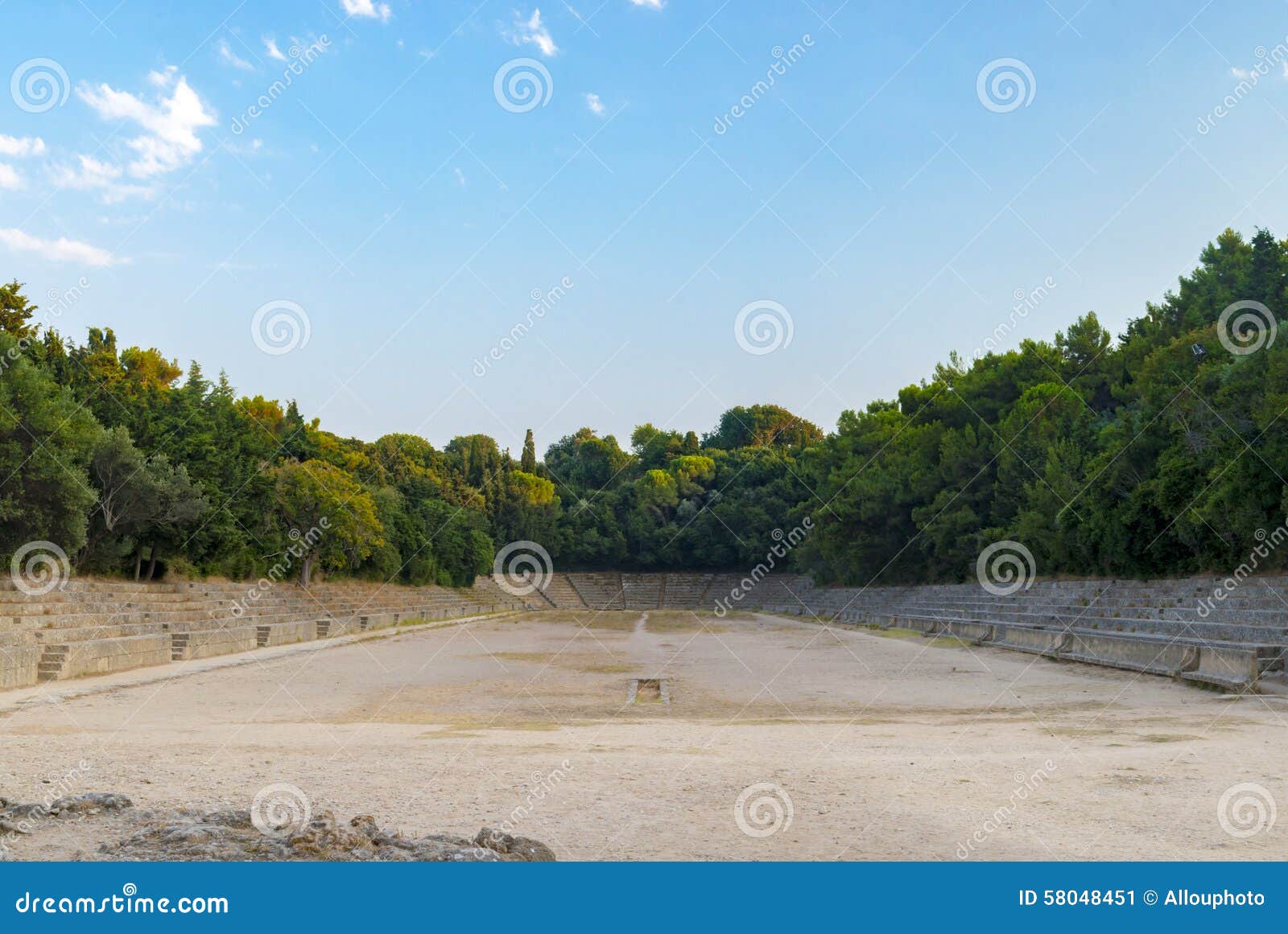 Stadium at the Acropolis of Rhodes, Greece Stock Image - Image of smith ...