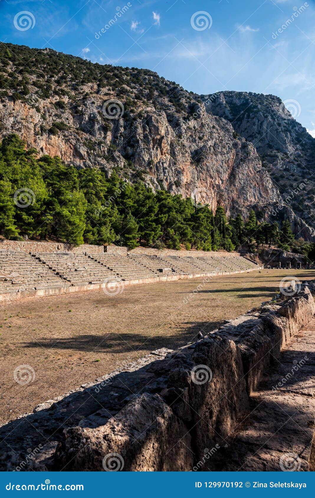 Stadium at the Ancient Delphi Site, Greece Stock Photo - Image of ...