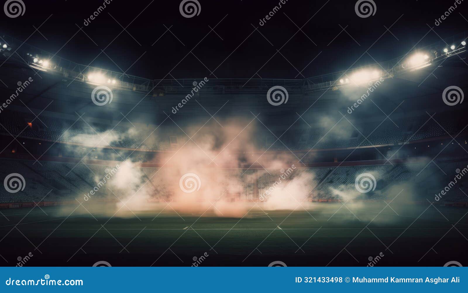 Stadium Arena Lights and Smoke Stock Illustration - Illustration of ...
