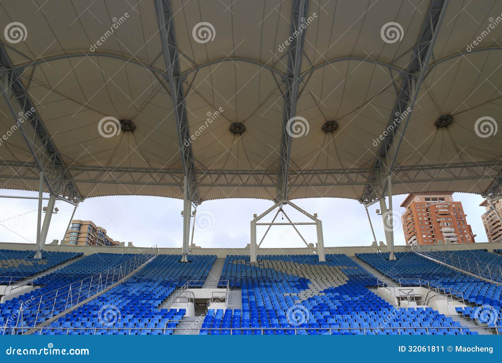 Stadium bleachers stock image. Image of glass, empty - 32061811