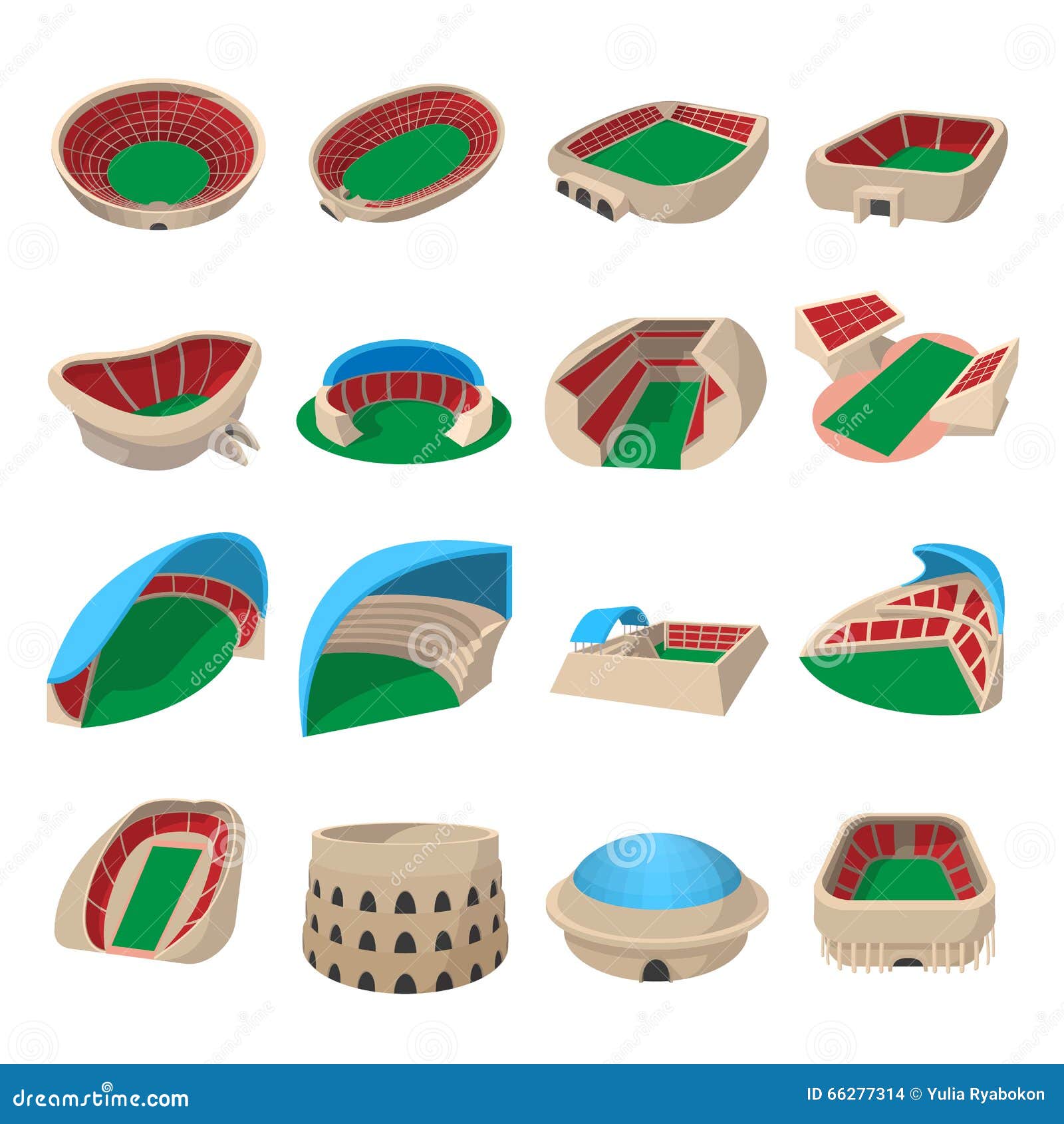 Stadium cartoon icons stock vector. Illustration of park - 66277314